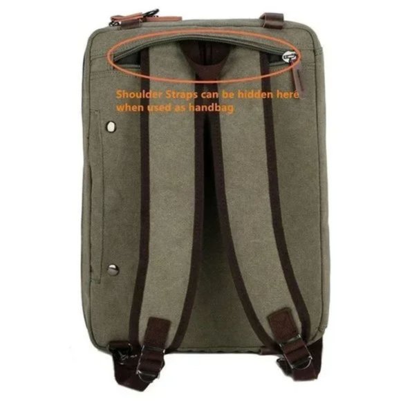 Boutique | Bags | Hp New Convertible Briefcase Backpack Green | Poshmark